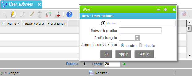 Configuring User Subnets